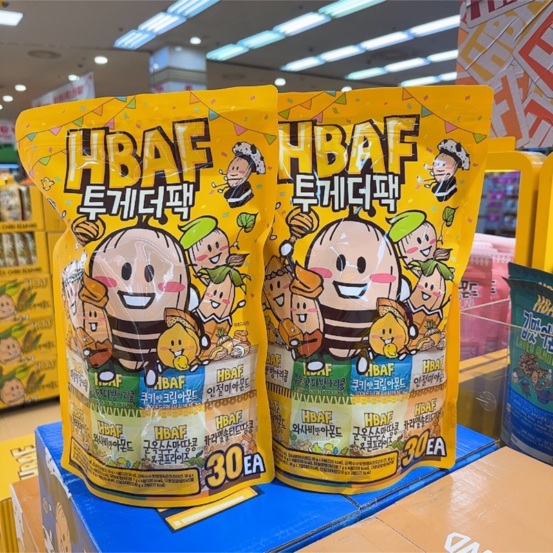 《現貨 現貨》100%韓國超人氣HBAF綜合杏仁果分享包｜韓國代購 韓國零食 | 蝦皮購物