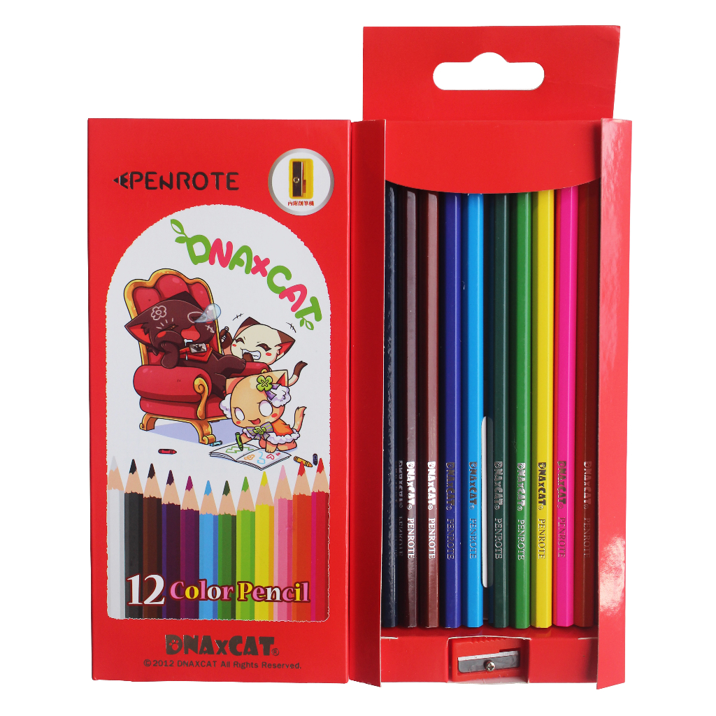 筆樂PENROTE★九藏喵窩12色色鉛筆/繪圖/色鉛筆/12色/CPG7827/MEGU12色色鉛筆PG1054 | 蝦皮購物