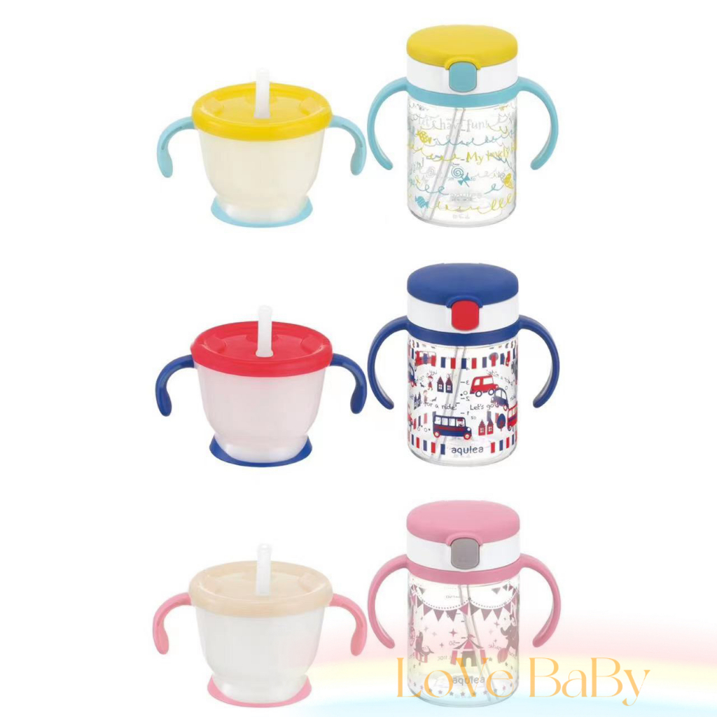 Richell利其爾 第四代Aqulea LC吸管訓練杯 水杯組(150+200ml) (藍/粉/黃) | 蝦皮購物