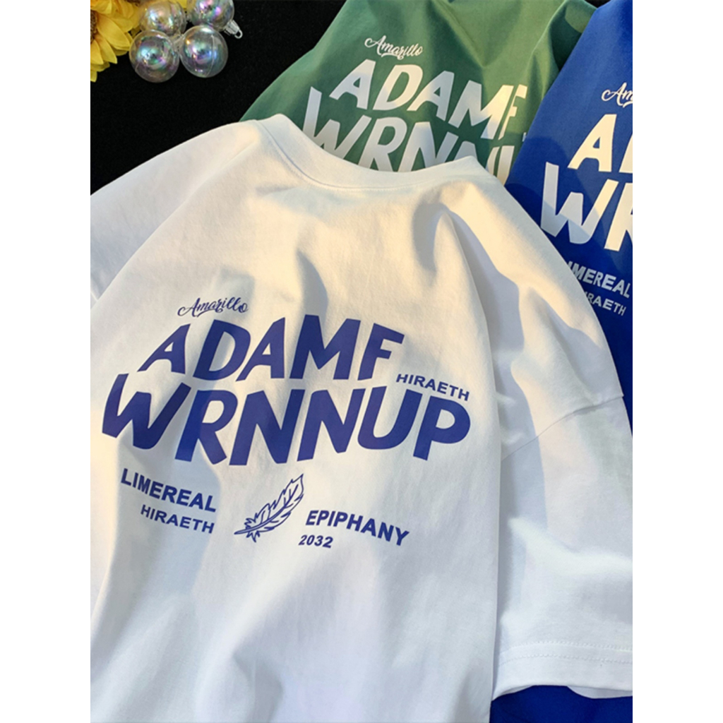 【當天出貨】ADAMF國潮重磅T恤220克純棉短袖T恤男女生同款寬松踢恤潮流情侶半袖短踢 | 蝦皮購物