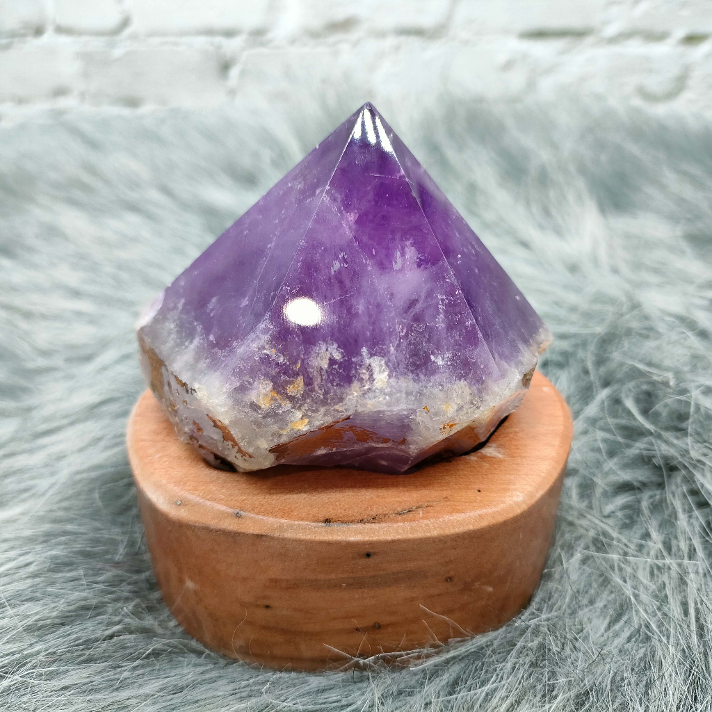 [硯嵐水晶 YL Crystal] 天然紫水晶 骨幹 玻利維亞紫晶含特製座 頂輪 眉輪 | 蝦皮購物