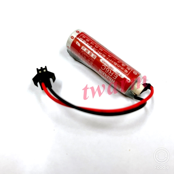 F2-40BL（2PIN 黑色蝴蝶頭）人氣款三菱F1/F2/FX2 PLC用鋰電池MAXELL ER6C 帶插頭 | 蝦皮購物