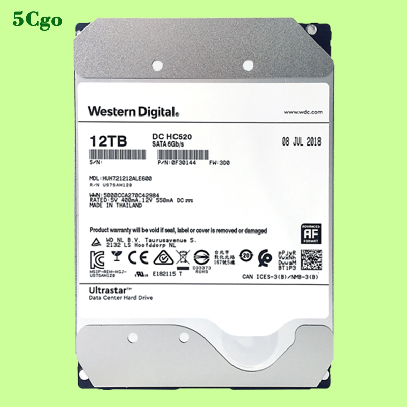 5Cgo.【含稅】WD/西部數據 HUH721212ALE600 12TB 7.2K轉 SATA3 氦氣企業級監控錄像 | 蝦皮購物