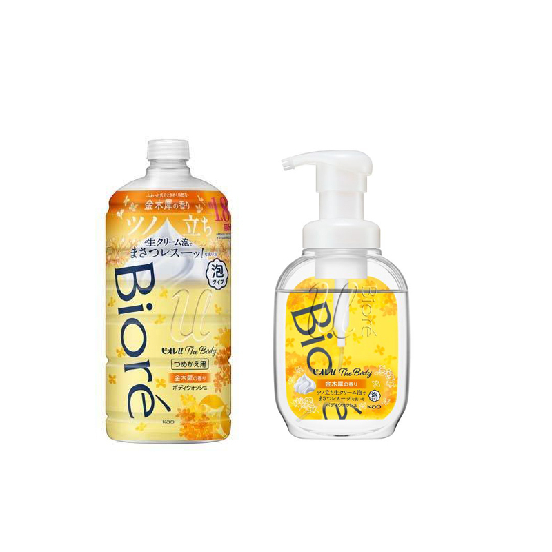 日本製 花王Kao 蜜妮 Biore u The Body 新綿密泡沫沐浴乳~金木犀香(黃) | 蝦皮購物