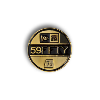 New Era 59Fifty Sticker Black and Gold Pin 帽針穿於氣孔紀念款全封帽後扣帽老帽 | 蝦皮購物