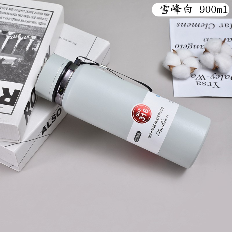 【呵呵茶】杯蓋就是水杯 不銹鋼保溫瓶 316保溫瓶 900ml 超大容量 不鏽鋼保溫瓶 保溫瓶 保溫杯 彈蓋水壺 | 蝦皮購物