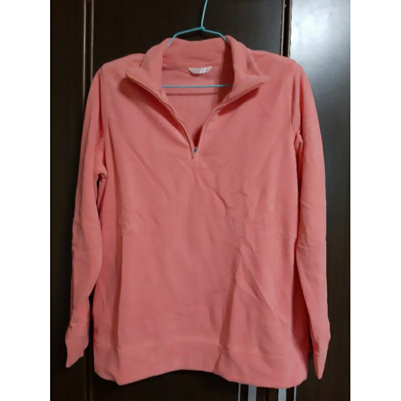 12. Lativ女長袖XL MICRO FLEECE半拉鍊上衣粉橘色 | 蝦皮購物