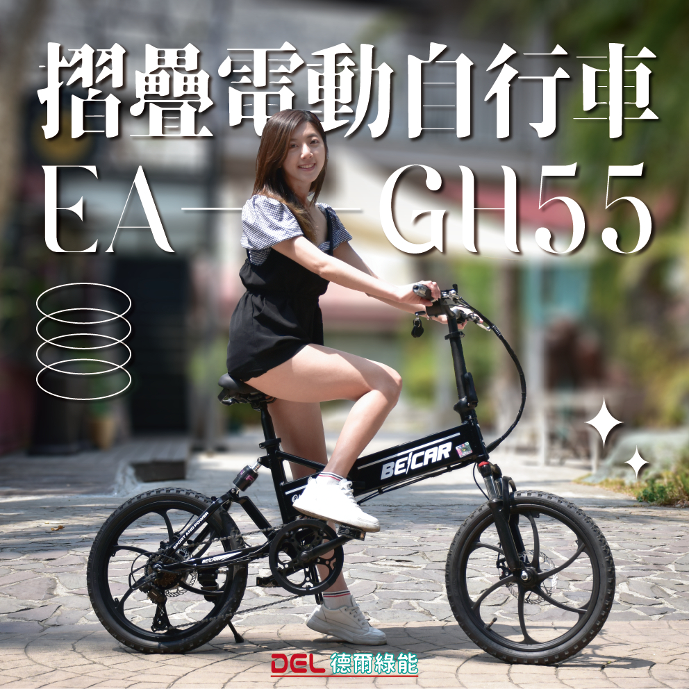 德爾綠能 台灣品牌實體展售【EA-GH55 電動摺疊二輪車 48V隱藏式鋰電池】單車自行車 20吋 | 蝦皮購物