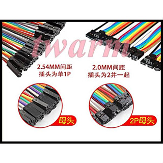 40P杜邦線，2Pin 2.0mm 轉 1Pin 2.54mm 彩排線 20CM線長（2P-1P／2 轉1／2.0轉2. | 蝦皮購物