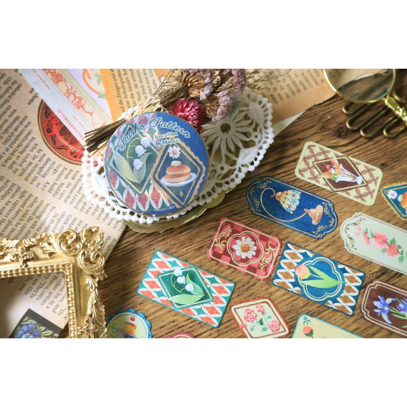 理想の部屋 X maruco小畫室 聯名特別企劃-原創商品販售！ -大正花飾 PET膠帶 | 蝦皮購物