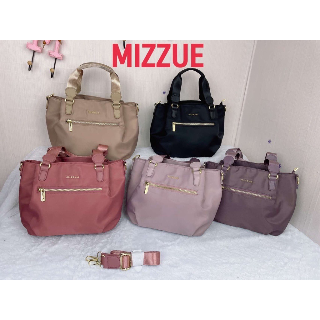 ^小安^ 現貨 MIZZUE 尼龍 防潑水側背包 手提包 三層手提斜背包 托特包 | 蝦皮購物