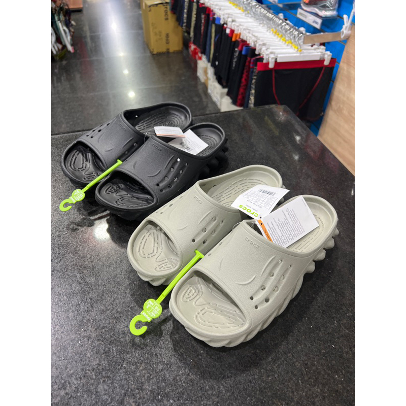 CROCS 卡駱馳 (中性鞋) ECHO波波 涼拖鞋 208170-1LM 大象灰 208170-001 黑色 | 蝦皮購物