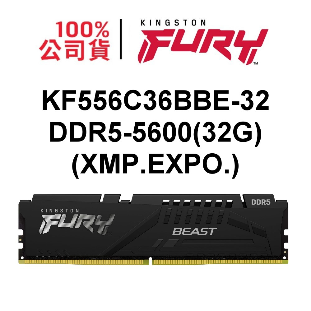 金士頓 KF556C36BBE-32 FURY Beast DDR5 5600 32G 32GB XMP EXPO | 蝦皮購物