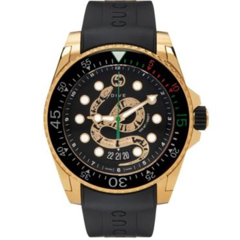 GUCCI 古馳精實金蛇水面腕錶/YA136219/45mm | 蝦皮購物