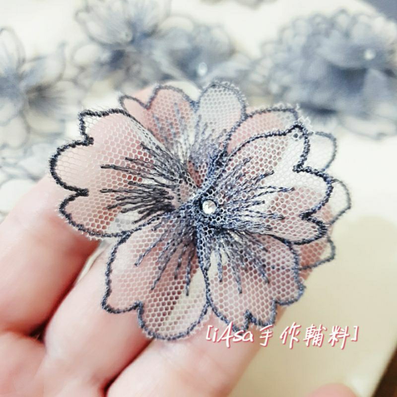 《iAsa愛莎の》手作材料 精緻立體暈染立體花水鑽心蕊花朵diy婚紗頭紗lolita髮飾輔料 | 蝦皮購物