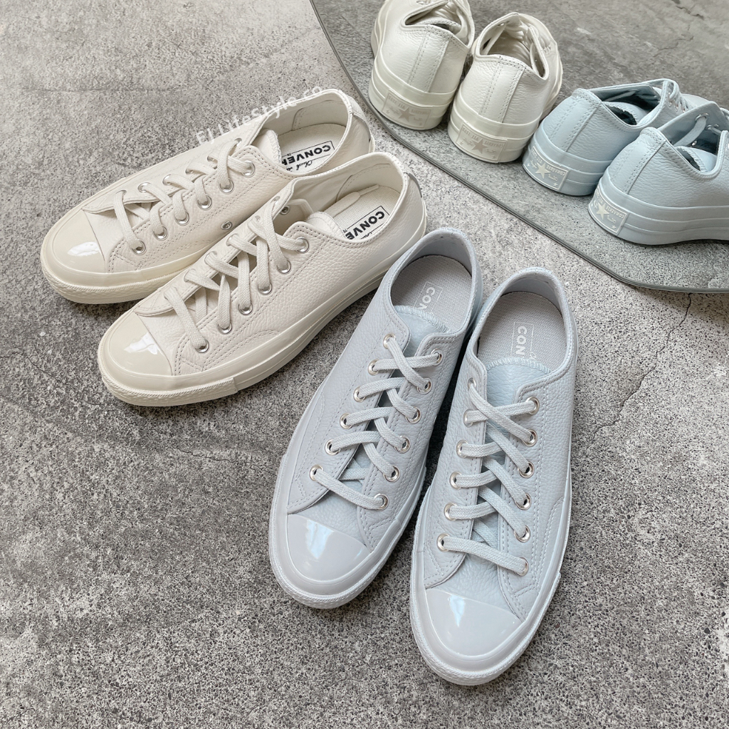 -EJ- CONVERSE CHUCK 1970 OX 荔枝皮 皮革 低筒 全白 A03435C 藍灰 A03434C | 蝦皮購物