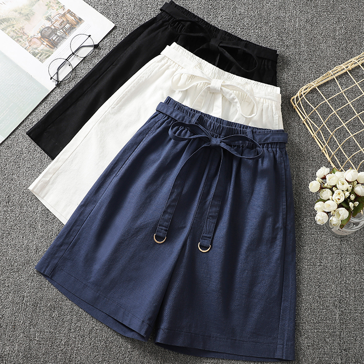 胖胖美依 大碼短褲 鬆緊腰 高腰短褲XL-5XL中大尺碼短褲 大碼棉麻闊腿五分女褲胖MM亞麻薄款中褲3F124.9882 | 蝦皮購物