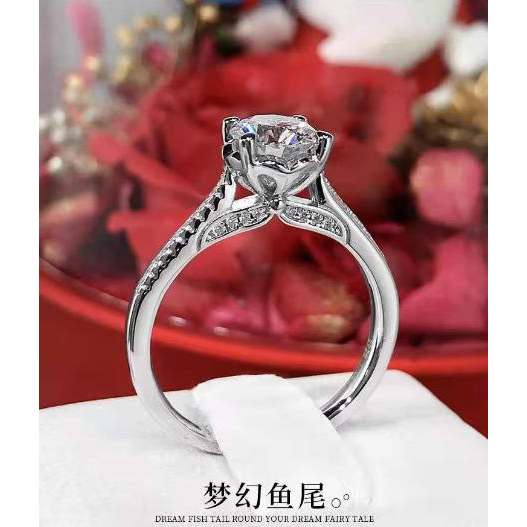 『美人魚』 S925純銀 進口GRA證書莫桑鑽 | 蝦皮購物