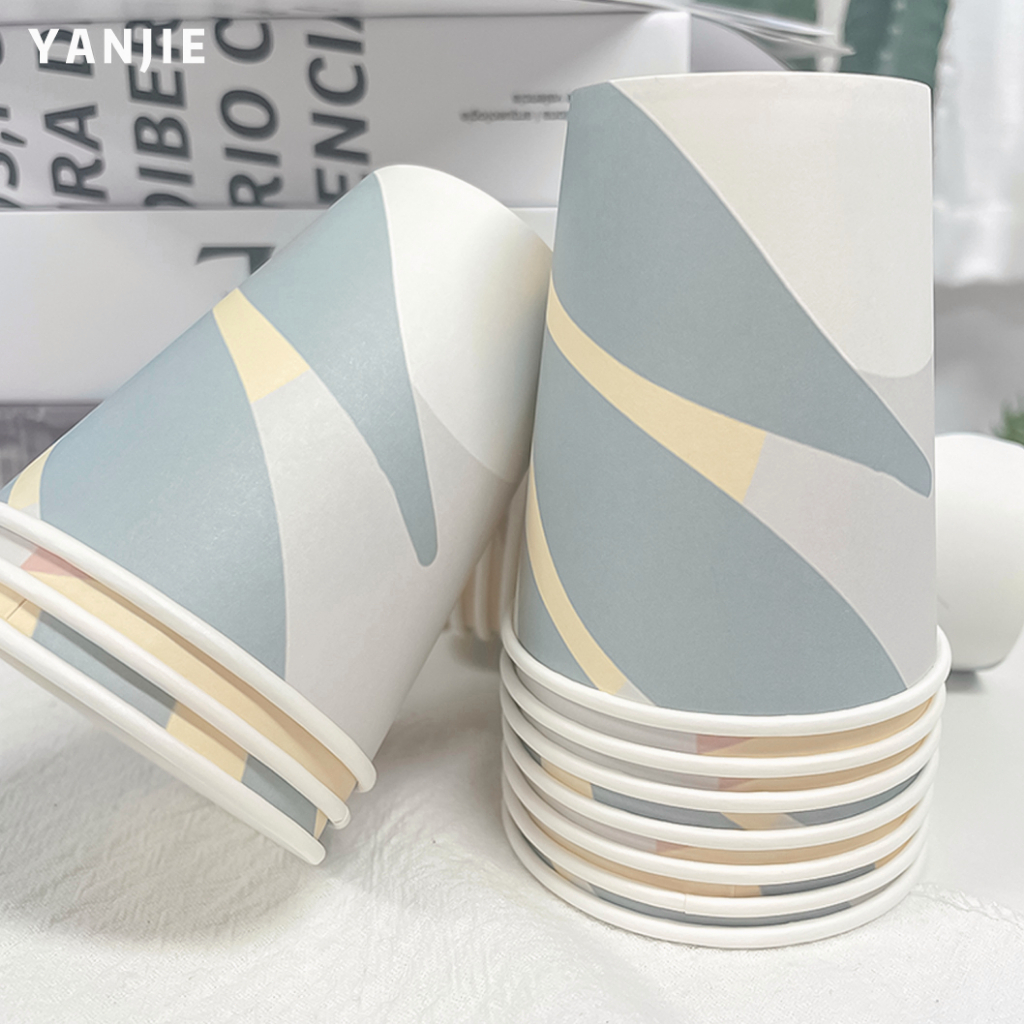 YANJIE· 小紙杯 笑臉紙杯 微笑紙杯 英文紙杯 藝術紙杯 莫蘭迪紙杯 一次性紙杯 紙杯 | 蝦皮購物