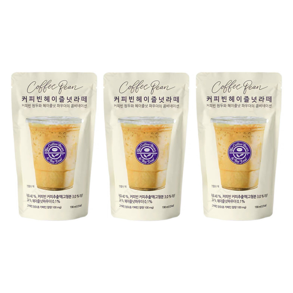 韓國精品咖啡☕ The Coffee Bean 榛果拿鐵袋裝咖啡190ml, 3入 | 蝦皮購物