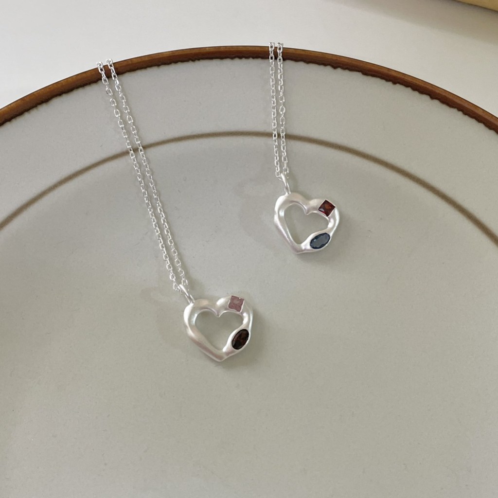 𝗪𝗶𝘁𝗵!𝗻｜魔幻舞台🪄愛心寶石項鍊 S925純銀 項鍊 (N18) | 蝦皮購物