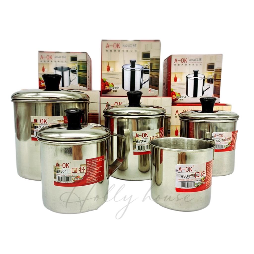 A-OK #304不鏽鋼口杯 附蓋 鋼杯 水杯 不銹鋼口杯 鋼杯 油壺 不銹鋼耳杯 漱口杯 不鏽鋼口杯 | 蝦皮購物