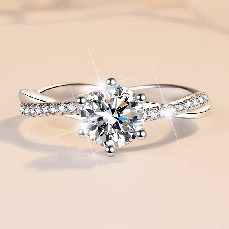 「新款」s925純銀50分 1克拉「纏綿藤蔓」 GRA證書莫桑鑽 一證一腰碼秒過鑽筆 八心八箭 梅花切 王炸摩星 | 蝦皮購物