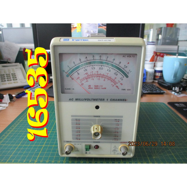 【全冠】固緯電子GW Instek GVT-417B 1Channel AC Millivolt Meter 交流毫伏表 | 蝦皮購物