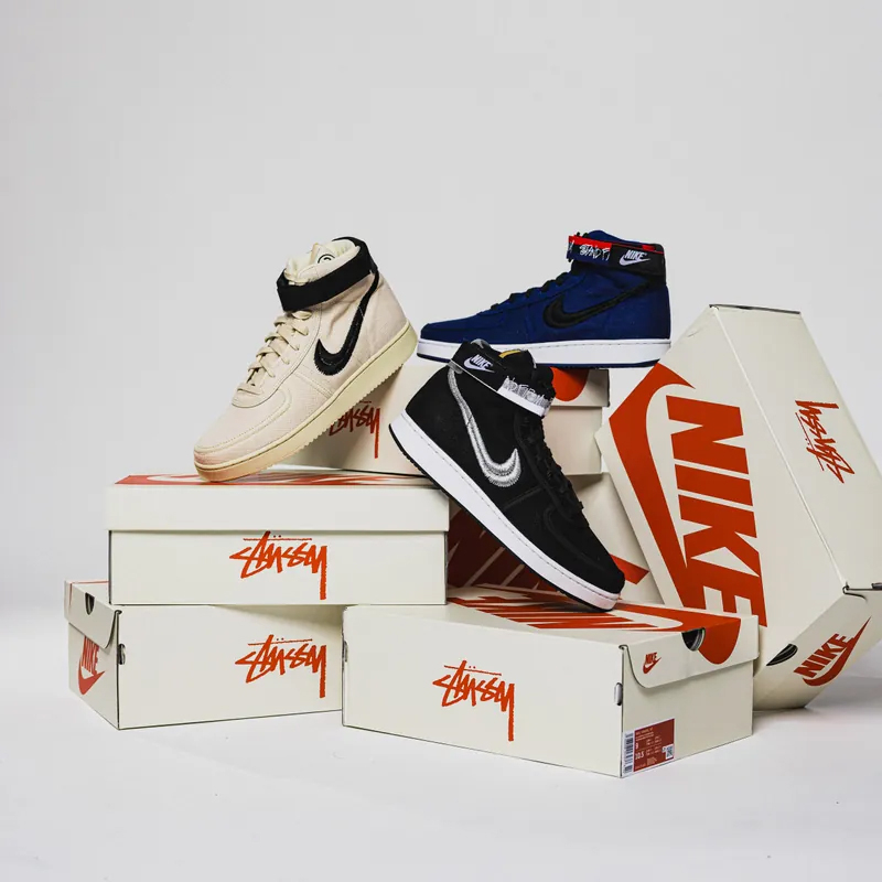 STUSSY X NIKE VANDAL SP 高筒-DX5425 黑銀 /沙色 /深藍 | 蝦皮購物