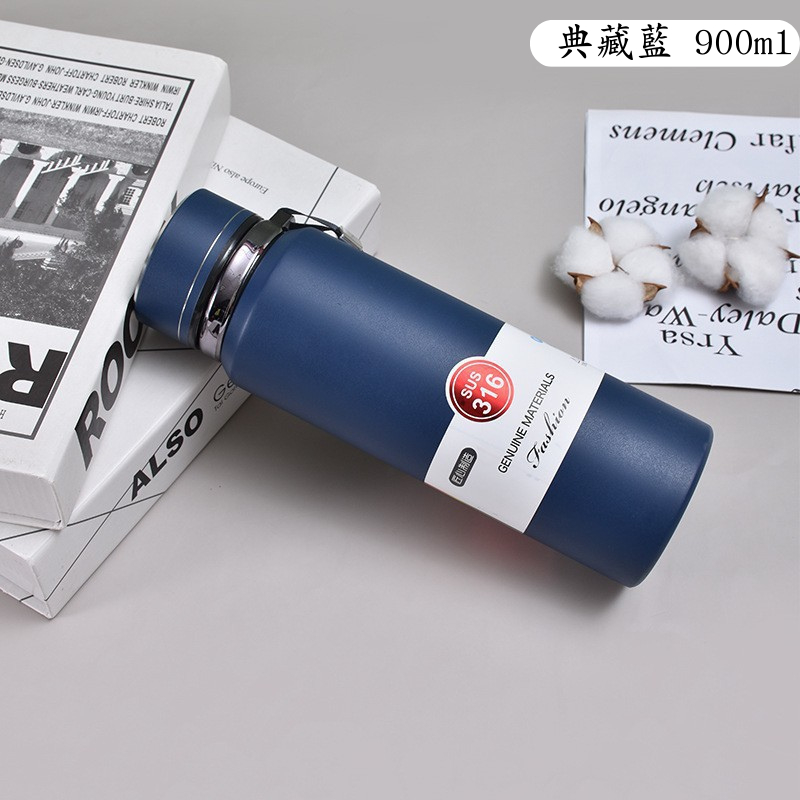 【呵呵茶】杯蓋就是水杯 不銹鋼保溫瓶 316保溫瓶 900ml 超大容量 不鏽鋼保溫瓶 保溫瓶 保溫杯 彈蓋水壺 | 蝦皮購物