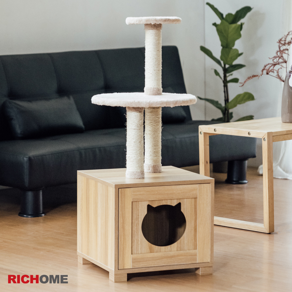RICHOME 福利品 DR-242 凱特貓樹櫃 寵物家具 貓 貓跳台 收納櫃 置物櫃 | 蝦皮購物