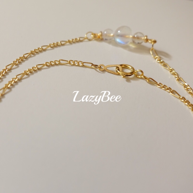 LazyBee 《手工訂製》頂級強光月光石/14kgf/注金項鍊 訂製 | 蝦皮購物