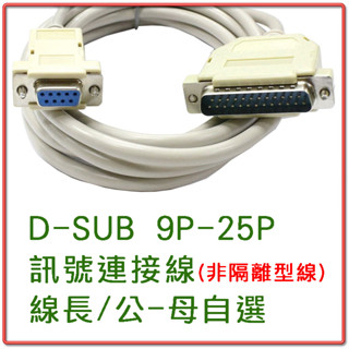 D-SUB 連接線 9P - 25P 訊號線 9Pin-25Pin 傳輸線 COM埠 RS232-DB25 轉接線 | 蝦皮購物
