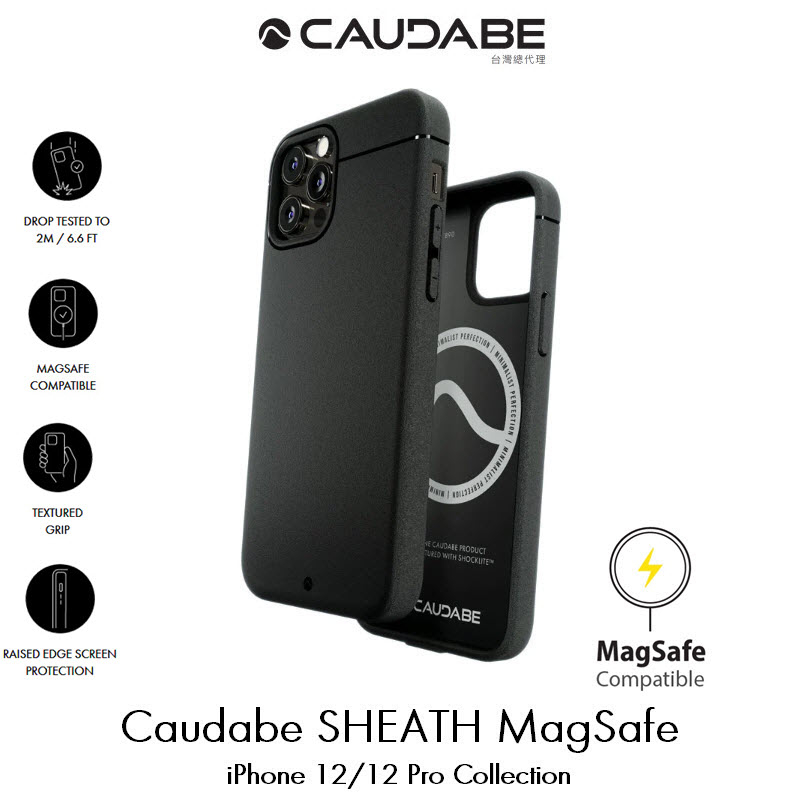 Caudabe SHEATH MagSafe iPhone 12/12 Pro 經典磁吸防摔保護殼 極簡黑 | 蝦皮購物