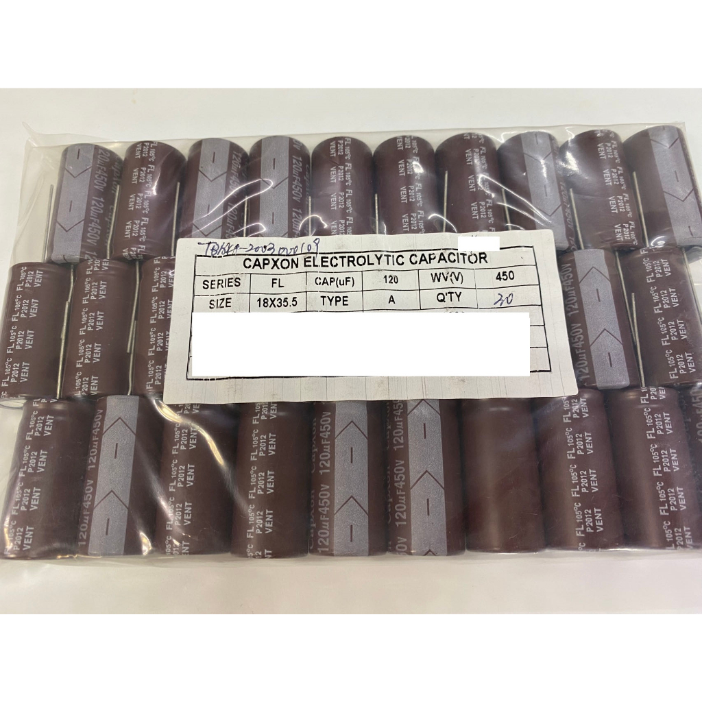 凱普松 CAPXON 電容120uF/450V 尺寸18*35.5mm 電解電容 直插電容 高壓電容 | 蝦皮購物