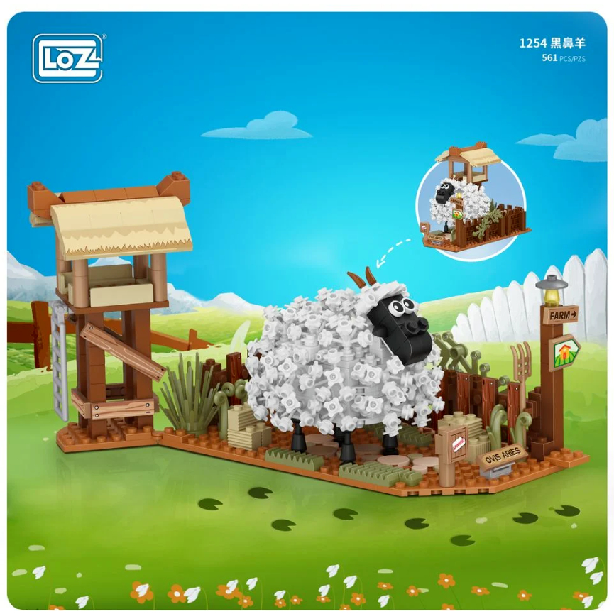 【樂爸積木玩具城】微型積木╳LOZ 1254 黑鼻羊 | 蝦皮購物