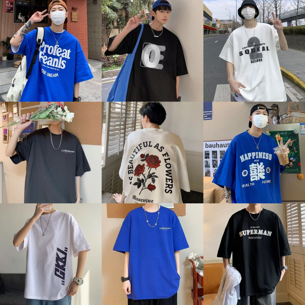 短袖T恤300斤可穿大尺碼加肥加大【M-8XL】夏季新款五分袖衣服男女 韓版簡約英文字母印花學生半袖短袖上衣百搭寬鬆休閒 | 蝦皮購物