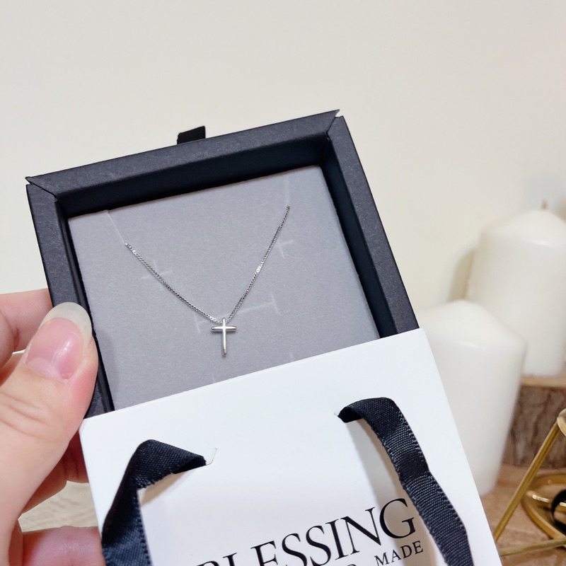 ｜My Faith x s925銀十字架項鍊｜ ins風 鎖骨鏈 十字架 鍍銀 項鍊 基督教禮品 幸福小組 受洗禮物 | 蝦皮購物
