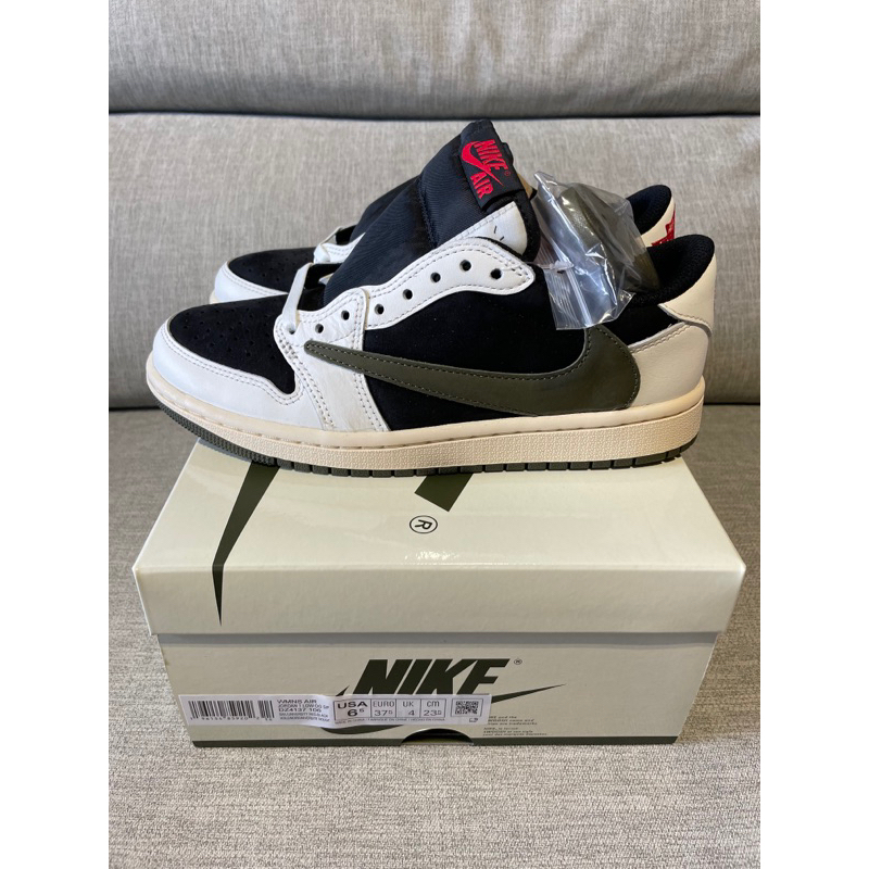 Travis Scott X Nike Air Jordan 1 Low Medium Olive 黑綠橄欖 倒鉤 蝦皮購物