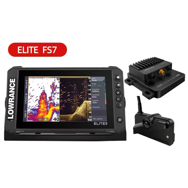 LOWRANCE 勞倫斯 ELITE FS7、9吋多功能觸控魚探機、B258穿艙式探頭、SS164不銹鋼穿艙式探頭 | 蝦皮購物
