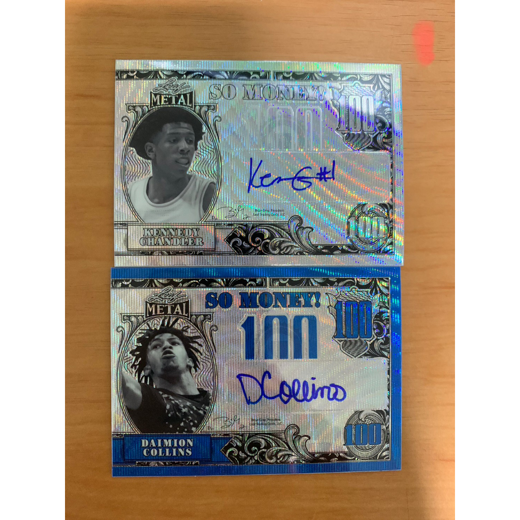 兩張 新人 簽名 Kennedy Chandler Damion Collins NBA 球員卡 | 蝦皮購物