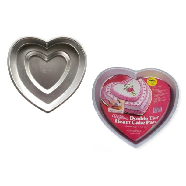 (二手) 美國 Wilton Double Tier Heart Cake Pan 惠爾通雙層心形蛋糕烤盤 烤模 絕版品 | 蝦皮購物