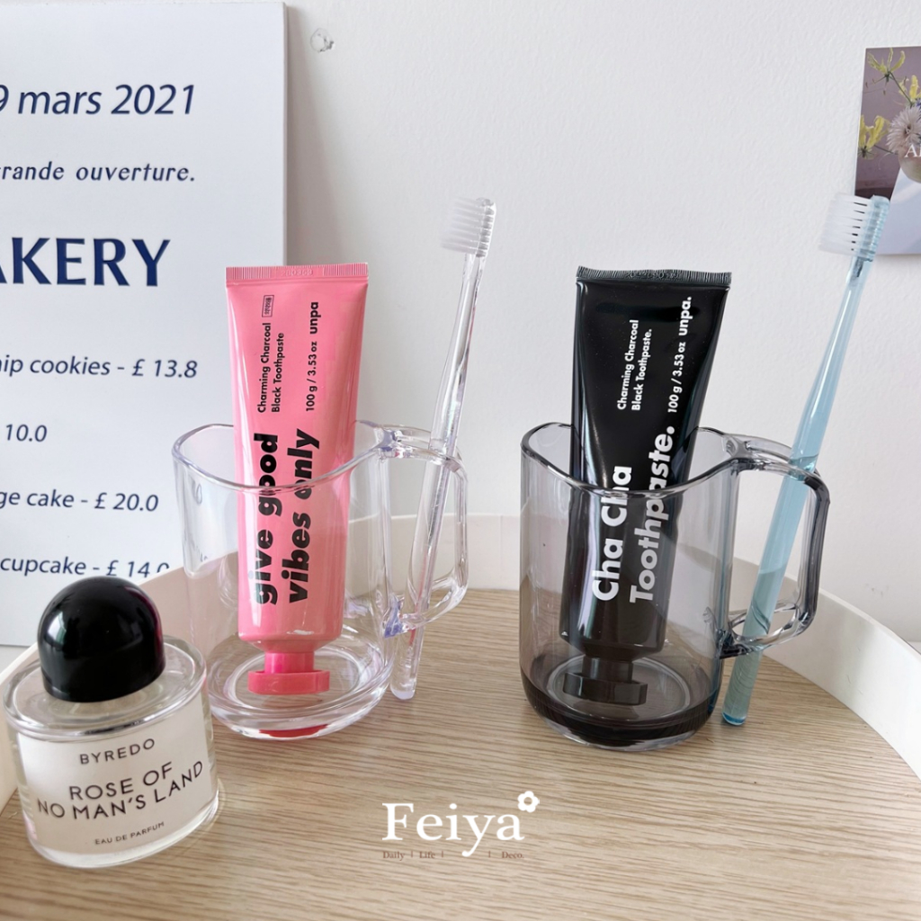 ★Feiya★ 台灣現貨 ins 透明牙刷杯 情侶漱口杯 可插牙刷 洗漱杯子 漱口杯 刷牙杯子 | 蝦皮購物