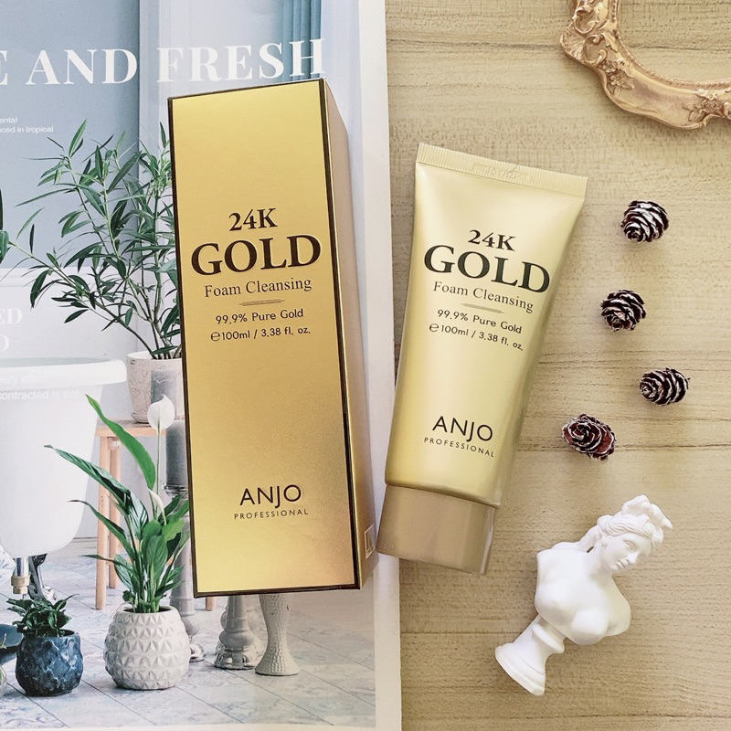 韓國 Anjo 24K黃金養膚洗面乳 單瓶 100ml Anjo洗面乳 臉部清潔 韓國洗面乳 洗面乳 潔顏乳 | 蝦皮購物
