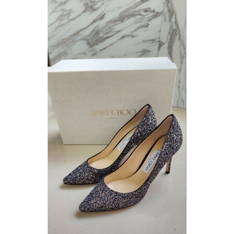 JIMMY CHOO Romy 85 multi glitter pumps Bling Bling閃閃經典亮片高跟鞋 | 蝦皮購物