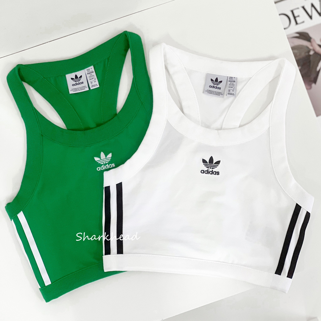 【Sharkhead】現貨 Adidas 背心 短版 挖背 草綠 白 基本款 綠 BV綠 IK6586 II0713 | 蝦皮購物