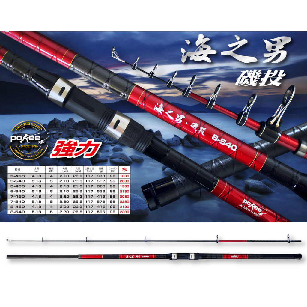 最後一把 猛哥釣具POKEE 太平洋 海之男 磯投竿 8號540 8號18尺 | 蝦皮購物