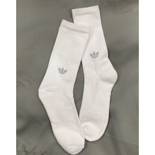 【全面出清】3款 adidas 愛迪達 白襪 黑襪 LOGO 字母 運動棉質長襪 男女可穿 條紋 襪子 | 蝦皮購物