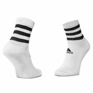 Adidas 襪子 Cushioned Crew 緩衝 中筒襪 長襪 男女款 三線 3雙入 愛迪達 白色 DZ9346 | 蝦皮購物