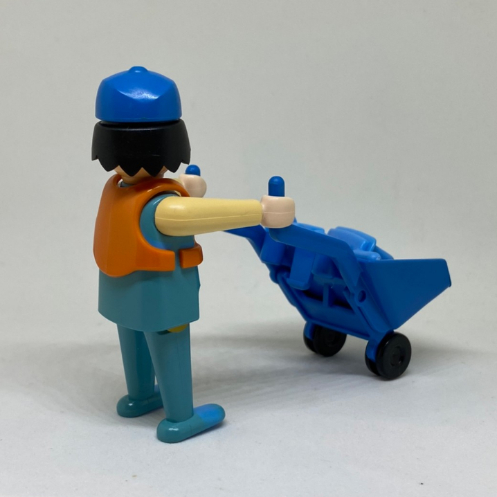 【REDKID摩比】playmobil B39 藍帽 橘背心帶 太空推車 引擎廢料 老摩比 | 蝦皮購物